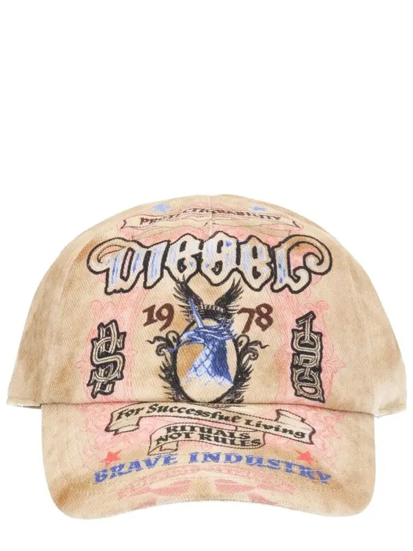 DIESEL® C-ritual Cotton Baseball Cap - Cream