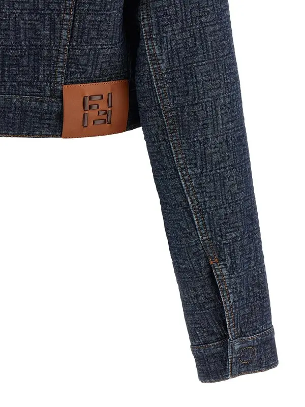 Fendi Ff Denim Bolero Jacket - Blue
