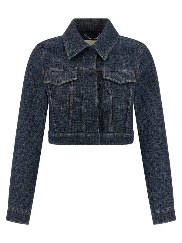 Fendi Ff Denim Bolero Jacket - Blue