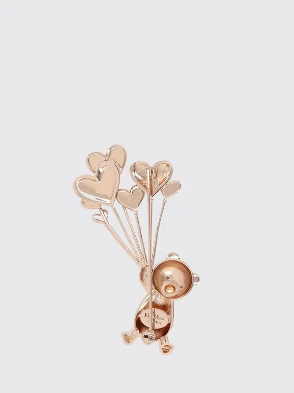 Max Mara Teddy Scarf Brooch In Brass With Rhinestones