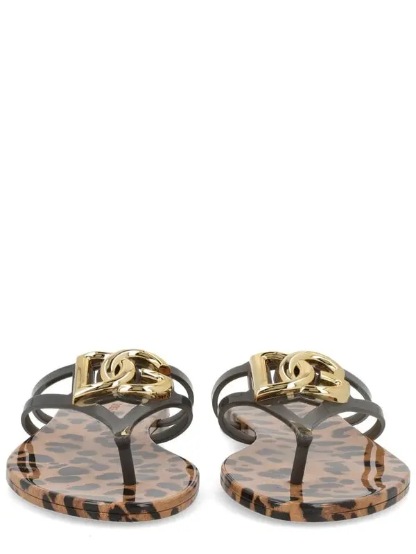 Dolce & Gabbana Logo Slide Sandals - Multicolor