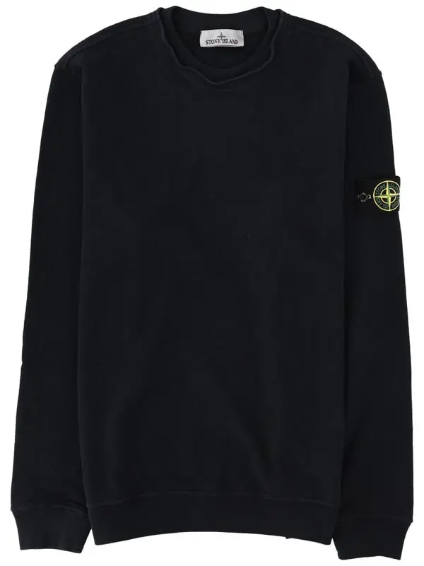 Stone Island Logo Patch Cotton Sweatshirt - Blue