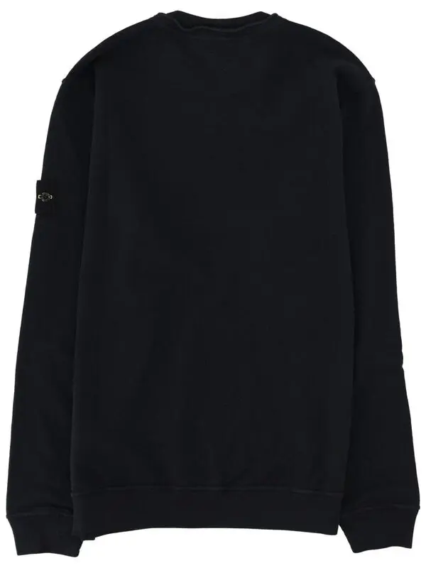 Stone Island Logo Patch Cotton Sweatshirt - Blue