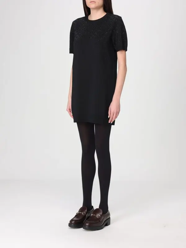 Gucci Gg Rhinestone Knit Mini Dress