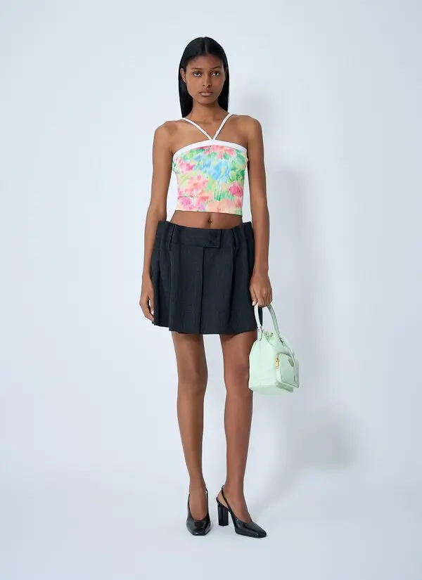 Prada Chevron Wool Mini Skirt