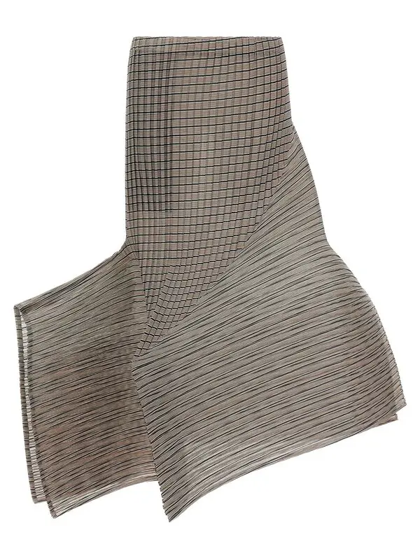 Issey Miyake Generic Stripes Skirt - Brown