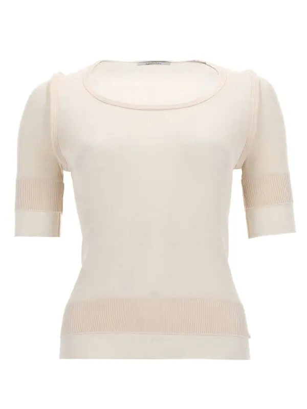 LEMAIRE Trompe L'oeil Viscose And Silk Top - Cream