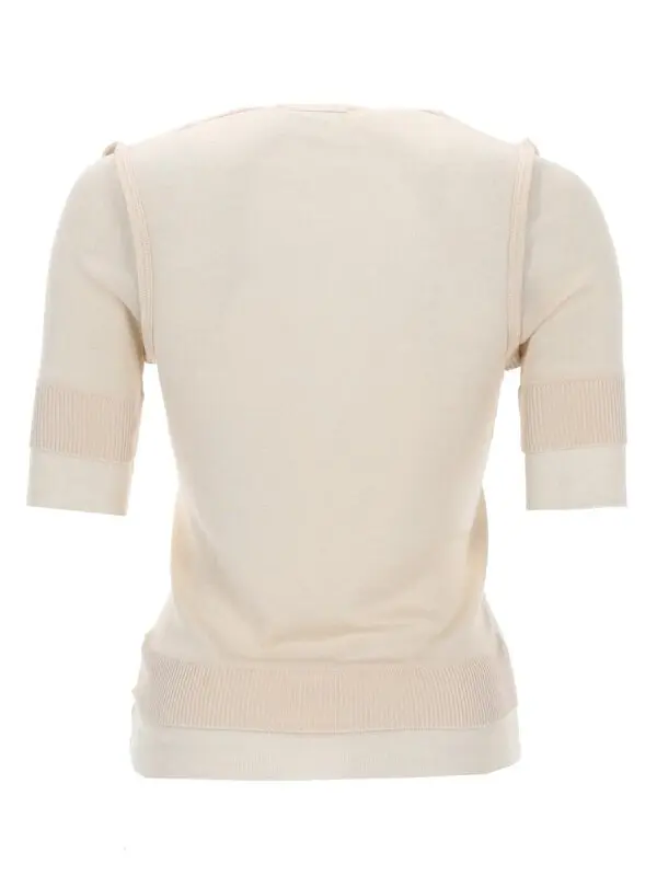 LEMAIRE Trompe L'oeil Viscose And Silk Top - Cream