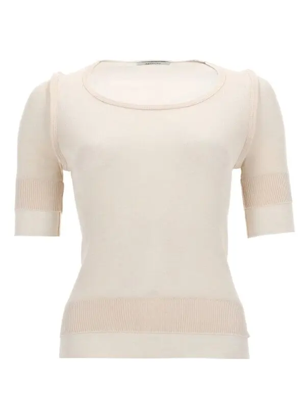 LEMAIRE Trompe L'oeil Viscose And Silk Top - Cream