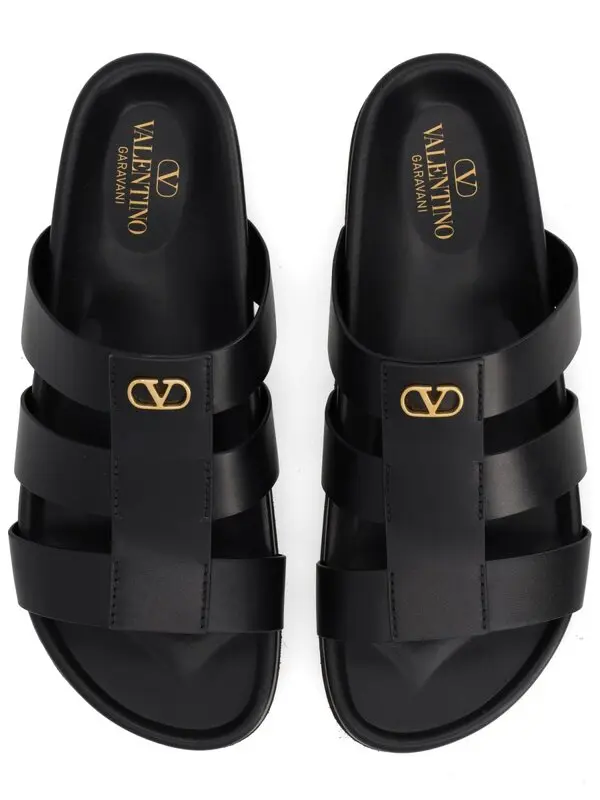 Valentino Garavani Studshield Slide Sandals - Black