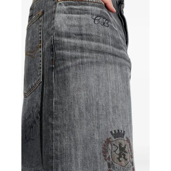 Balenciaga Grey Denim Wide-leg Jeans
