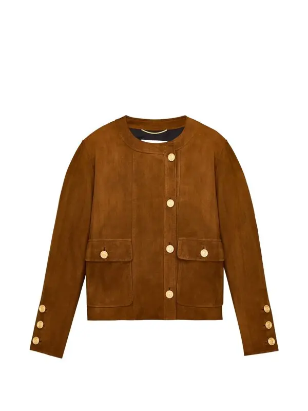 Saint Laurent Suede Leather Jacket - Multicolor