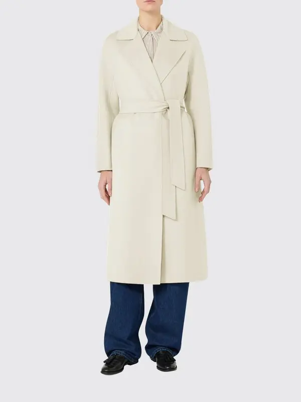 Max Mara Wool, Silk And Cashmere Coat - White