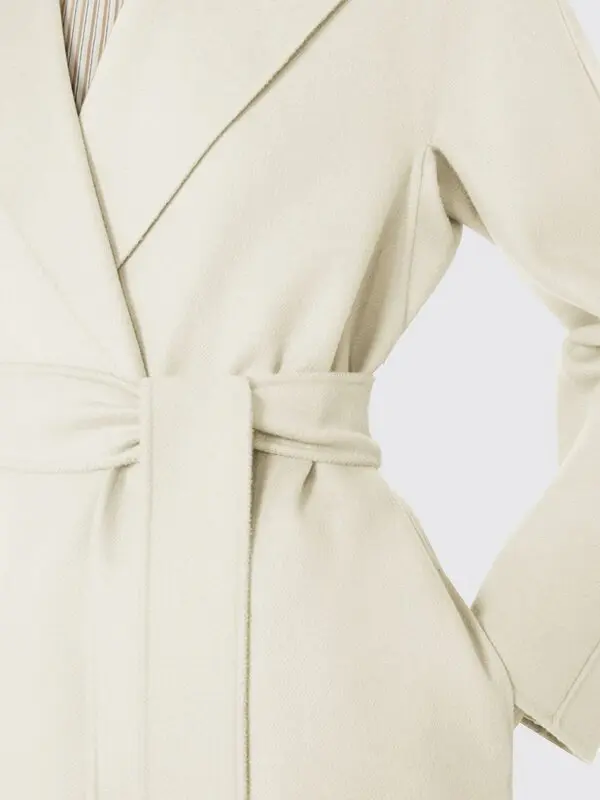 Max Mara Wool, Silk And Cashmere Coat - White