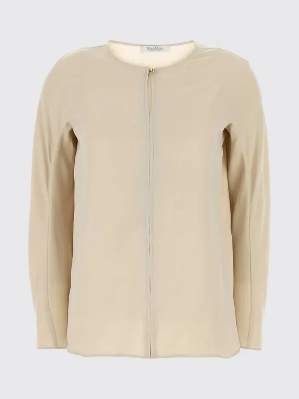 Max Mara Silk Blend Long Sleeve Top - Cream
