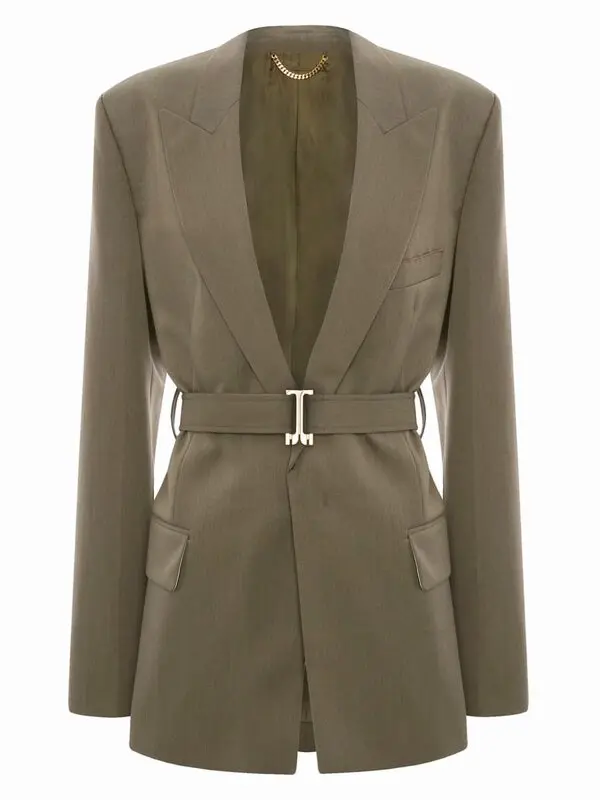 Victoria Beckham Tailored Belted Blazer - Green