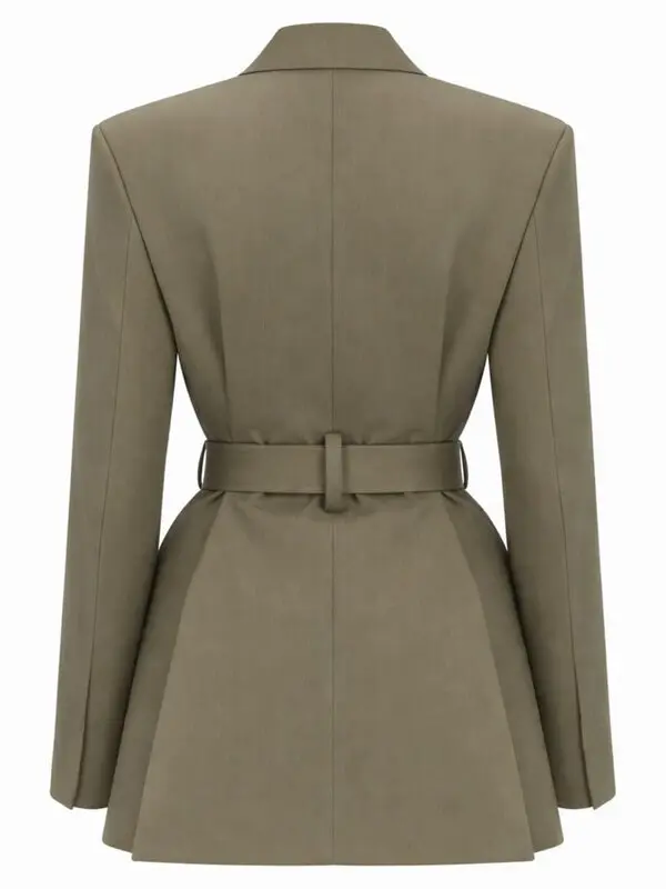 Victoria Beckham Tailored Belted Blazer - Green