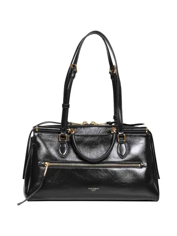 Dolce & Gabbana Vittoria Leather Tote Bag - Black