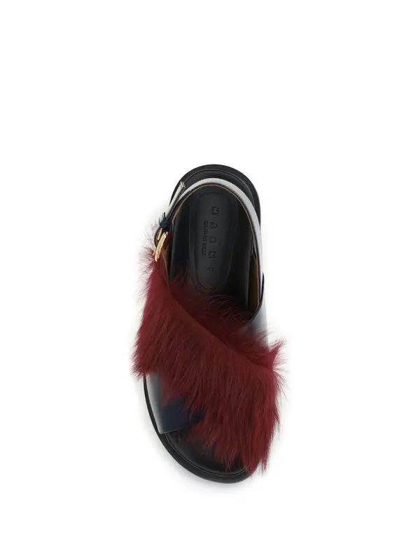 Marni Fur-lined Fussbett Sandals