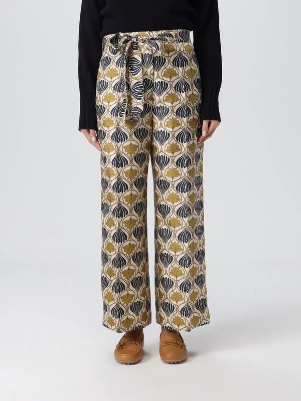 Max Mara Silk Printed Trousers - Yellow