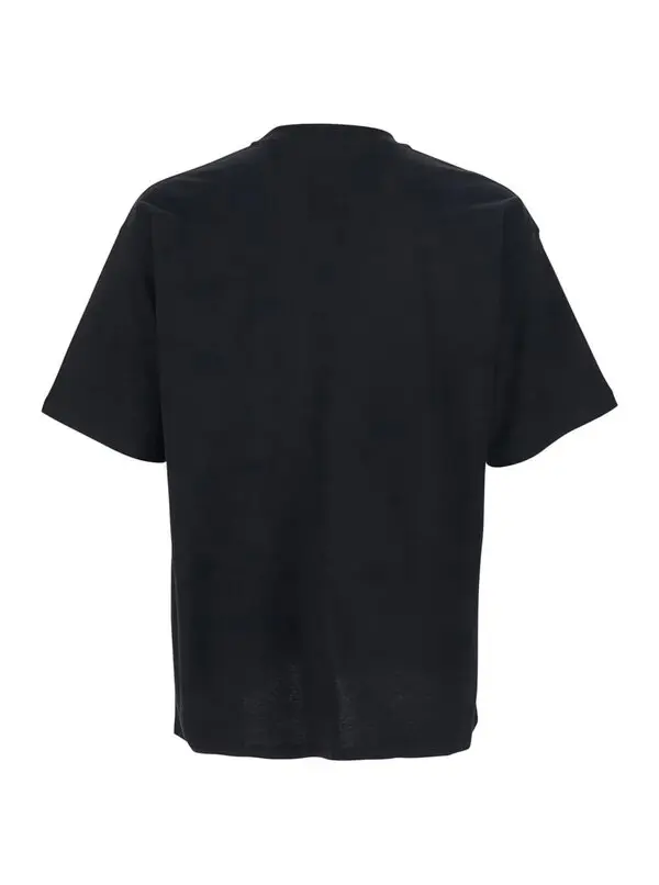 DIESEL® Crew Neck T-shirt With Embroidered Oval D Logo On The Front In Cotton For - Black