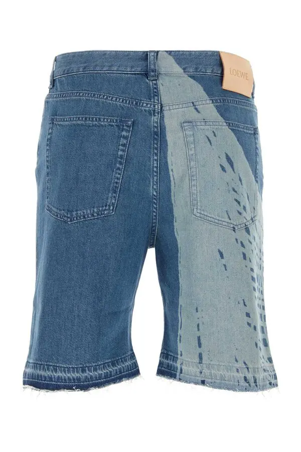 Loewe Printed Denim Bermuda Shorts