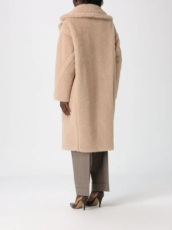 Max Mara Teddy Coat In Faux Fur - Cream