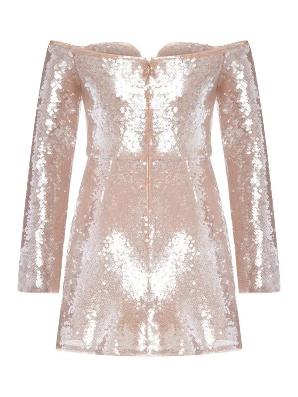 SELF-PORTRAIT Off-shoulder Sequin Mini Dress