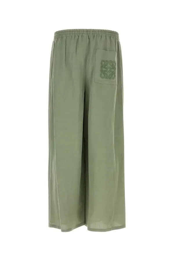 Loewe Viscose Blend Wide-leg Pant - Green
