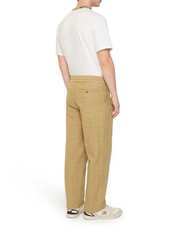 Burberry Textured Check Cotton Trousers