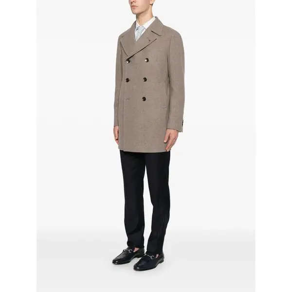 Tagliatore Virgin Wool Double-breasted Coat - Brown