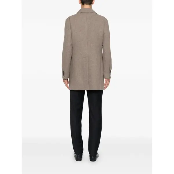 Tagliatore Virgin Wool Double-breasted Coat - Brown