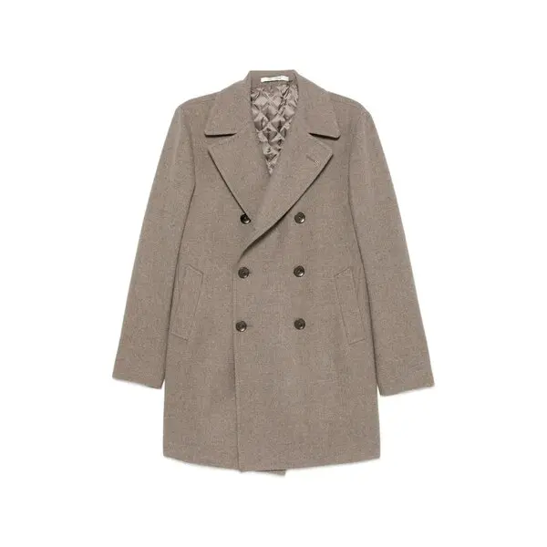 Tagliatore Virgin Wool Double-breasted Coat - Brown
