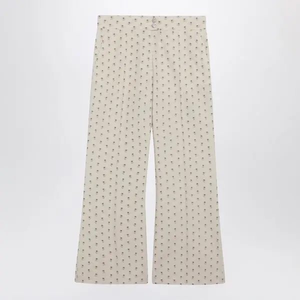Valentino Garavani Cotton Blend Trousers - Cream