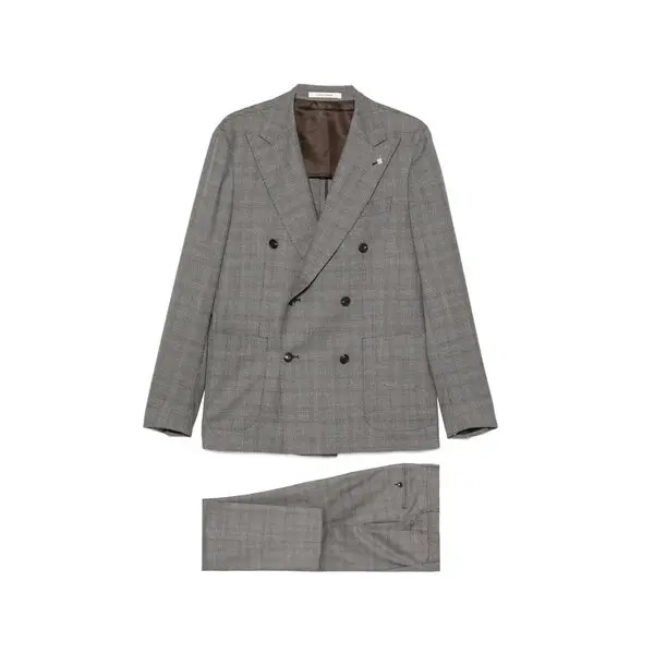 Tagliatore Grey Suits Double Breasted Suits