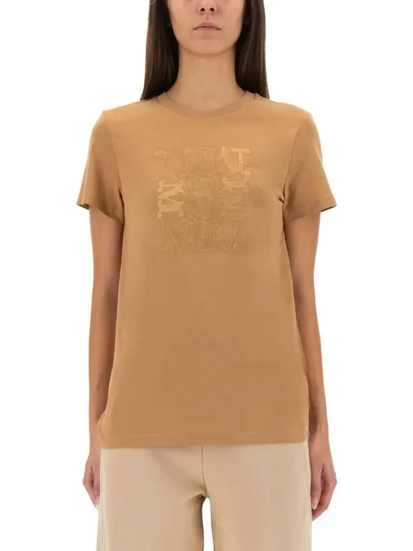 Max Mara Logo Cotton T-shirt - Cream