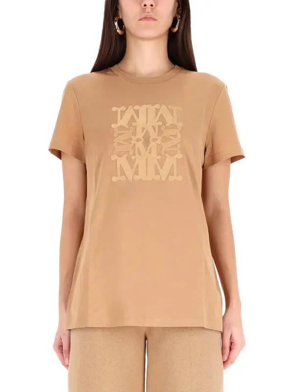 Max Mara Logo Cotton T-shirt - Cream