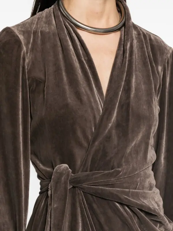 Rick Owens Draped Velvet Maxi Dress - Multicolor