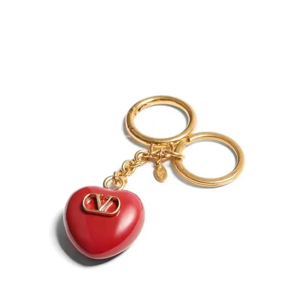 Valentino Garavani Vlogo Signature Enamelled Heart Keyring