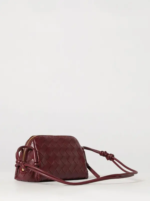 Bottega Veneta Concert Mini Crossbody Bag In Intrecciato Leather With Knots - Red