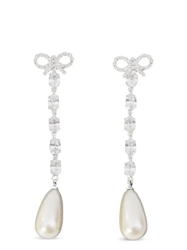SELF-PORTRAIT Bow Pearl Droplet' Earrings