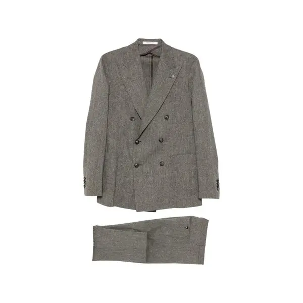 Tagliatore Grey Suits Double Breasted Suits