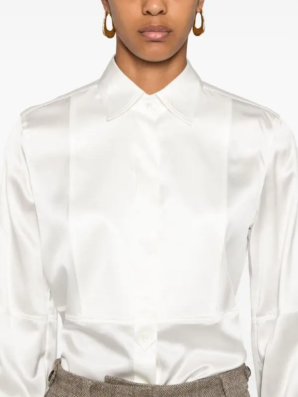 Brunello Cucinelli Satin Shirt With Monili