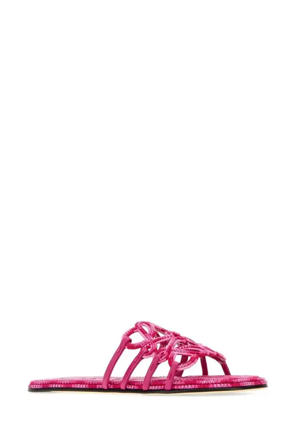 Loewe Canvas Petal Anagram Slippers - Pink