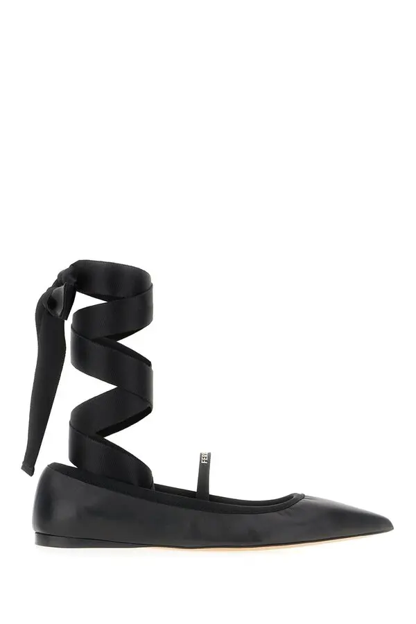 FERRAGAMO Leather Ballerina Flats - Multicolor