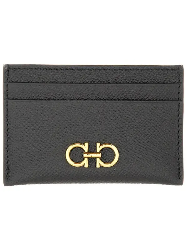 FERRAGAMO Gancini Card Holder - Black