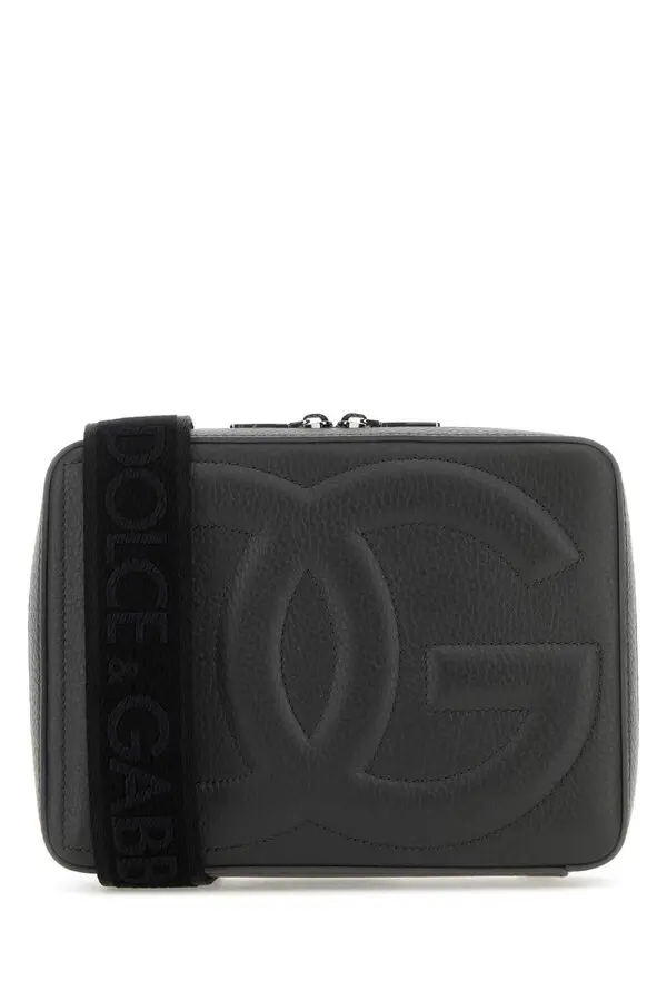 Dolce & Gabbana Dark Grey Leather Crossbody Bag
