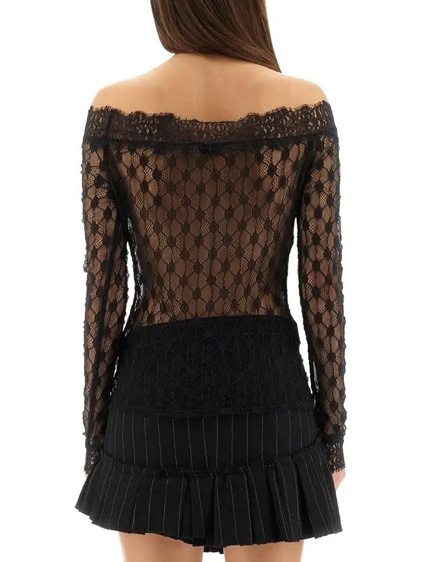Isabel Marant Étoile Marlene Lace Top - Black