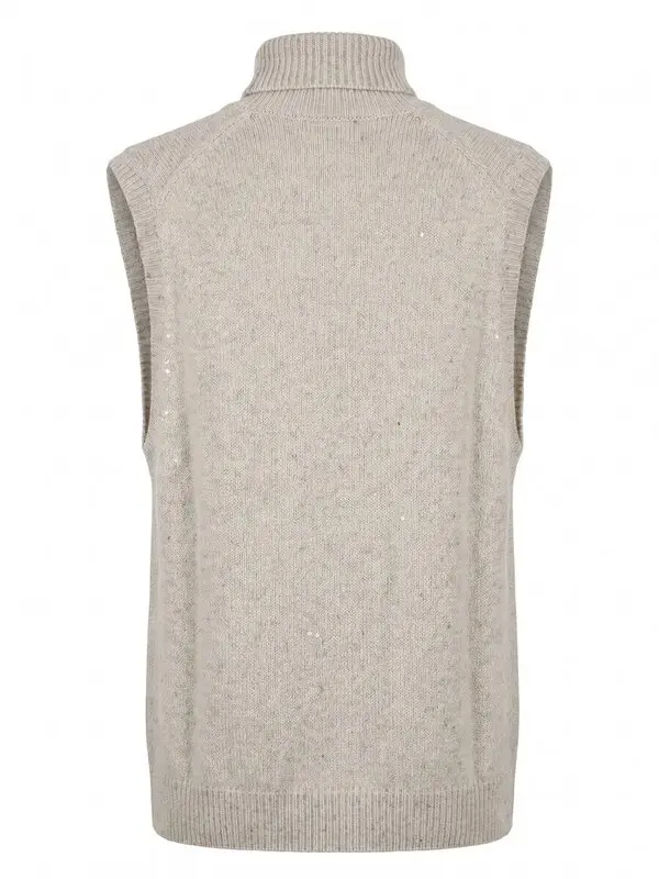 Brunello Cucinelli Turtleneck Sequined Vest - Multicolor