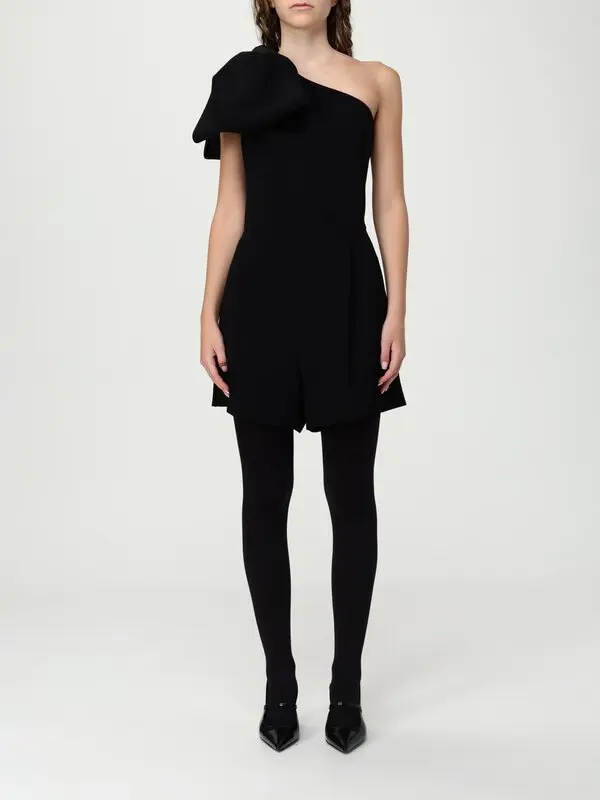 Max Mara Solid Bow Detail Jumpsuit - Black